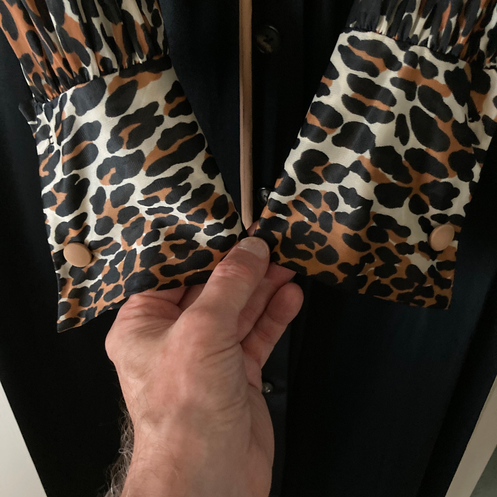 Vanity Fair Leopard Print Robe / Two Tone 1960s Nylon Long Dressing ...