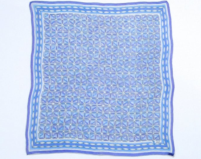 Vera Scarf / Verasheer With Ladybug Logo 1960s Vintage Shades of Blue ...