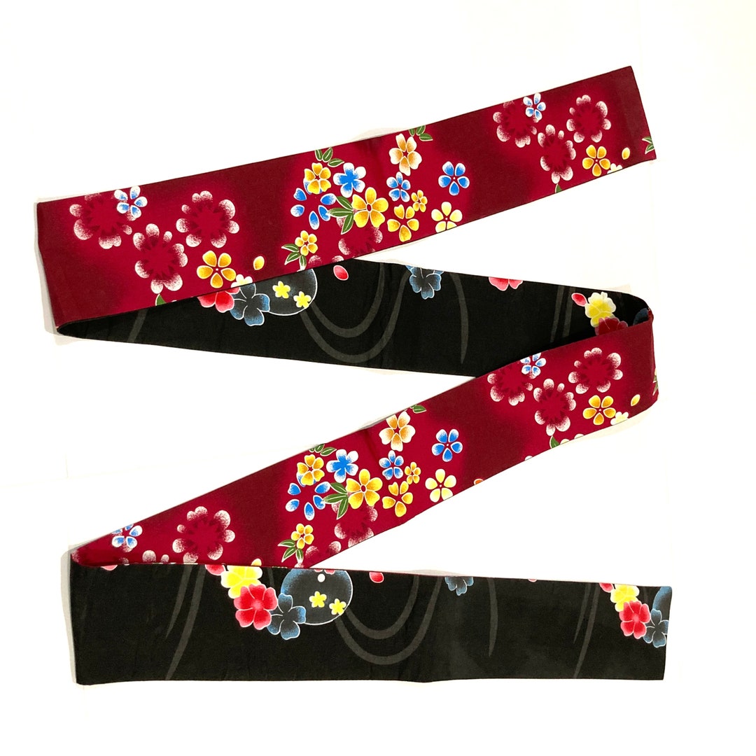 Obi Kimono Belt and Koshihimo (under Belt) - Vintage Japanese Spring ...