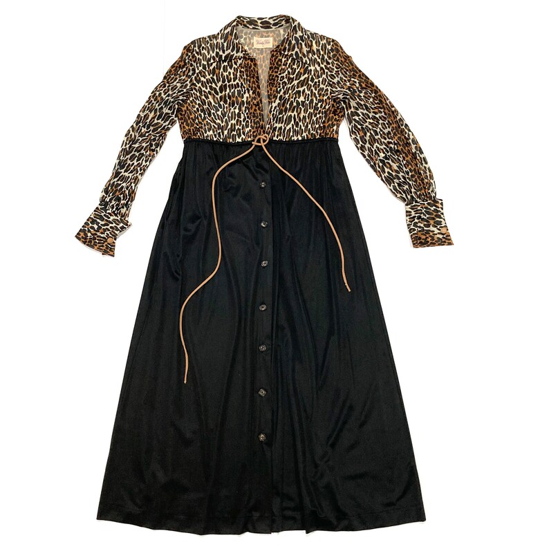 Vanity Fair Leopard Print Robe / Two Tone 1960s Nylon Long Dressing ...