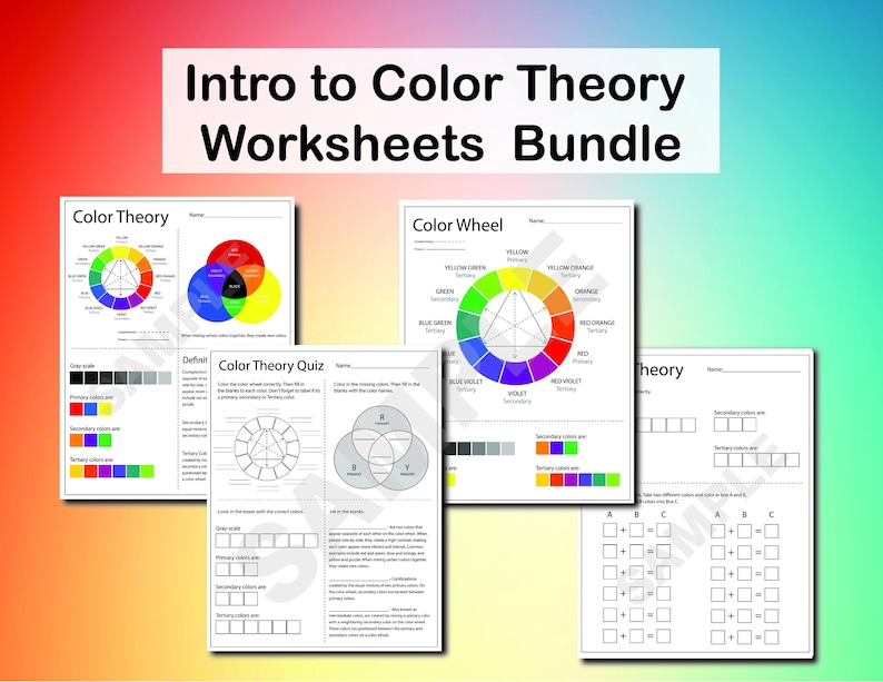 Intro to Color Theory Worksheet | Elementary, Middle, High School ...