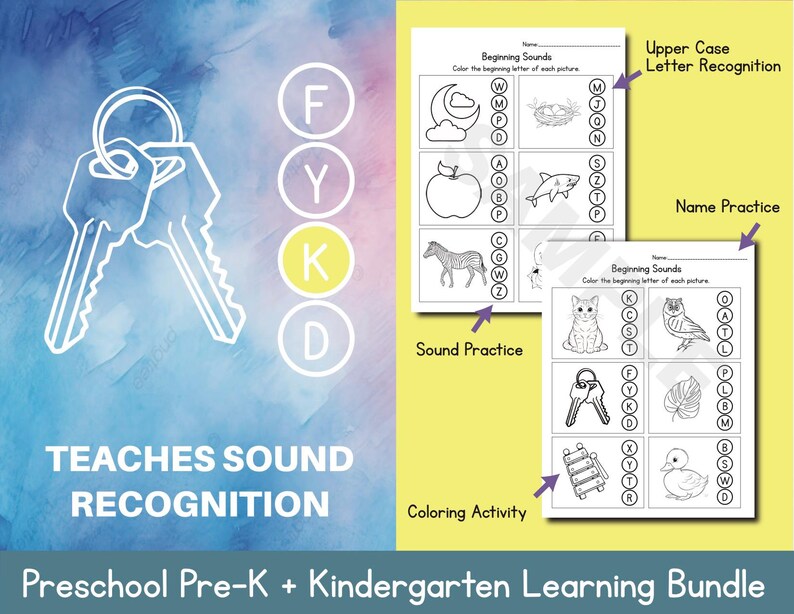 Preschool Pre-k Kindergarten Learning Bundle | Printable Activity ...
