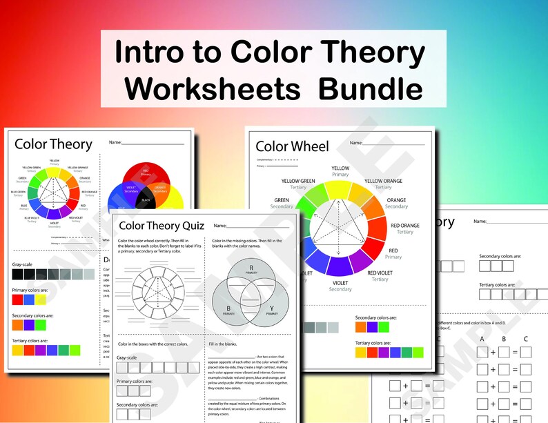 Intro to Color Theory Worksheet | Elementary, Middle, High School ...