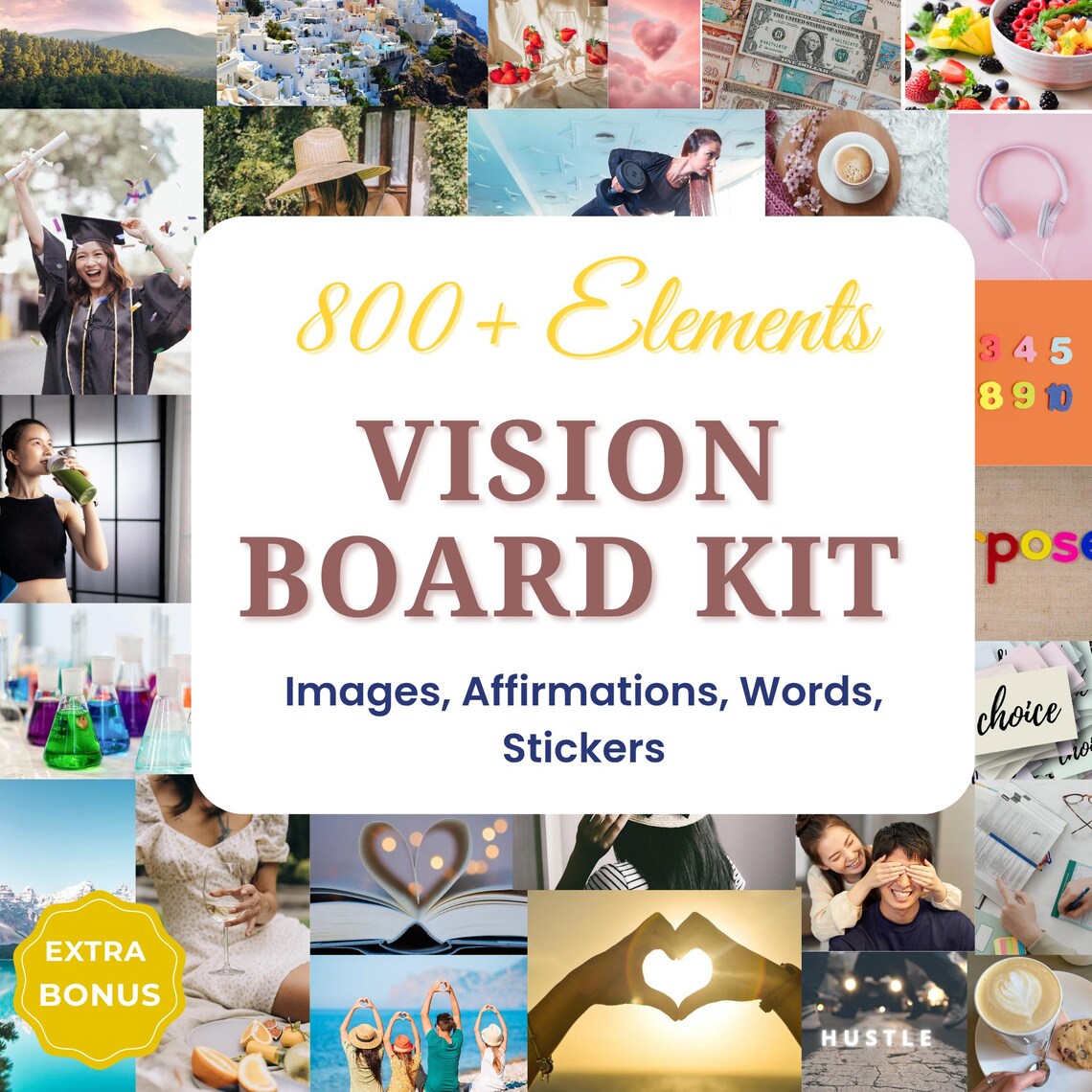 Printable Vision Board Kit: 2026-2027 Goals, Manifestation (digital ...