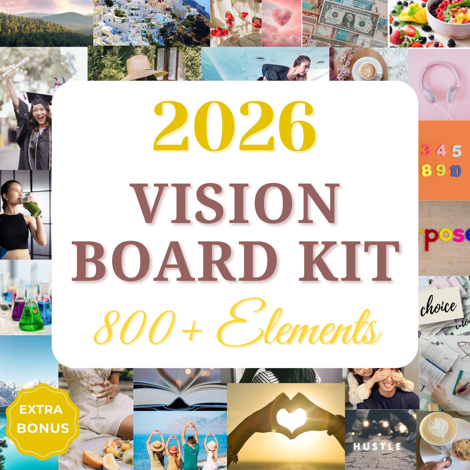 Printable Vision Board Kit: 2026-2027 Goals, Manifestation (digital ...
