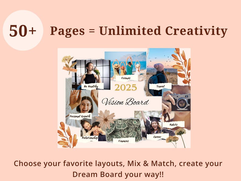 Printable Vision Board Kit: 2026-2027 Goals, Manifestation (digital ...