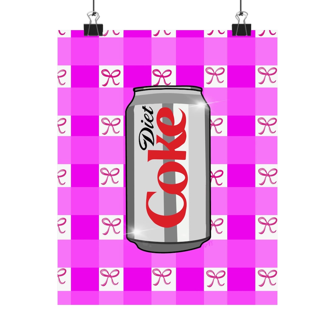Diet Coke Can Poster Matte Vertical Posters | Pink Gingham Bow ...