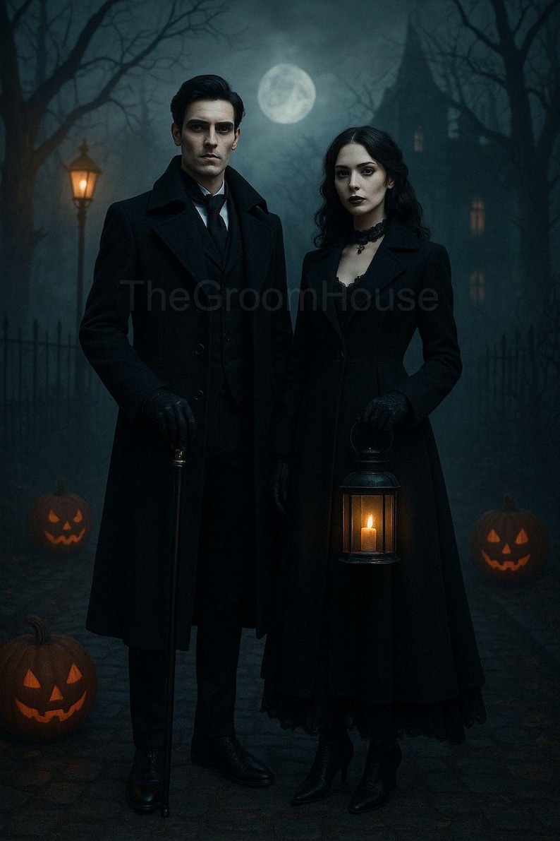 Men's Victorian Gothic 3 Piece Suit | Black Wool Vampire Overcoat ...