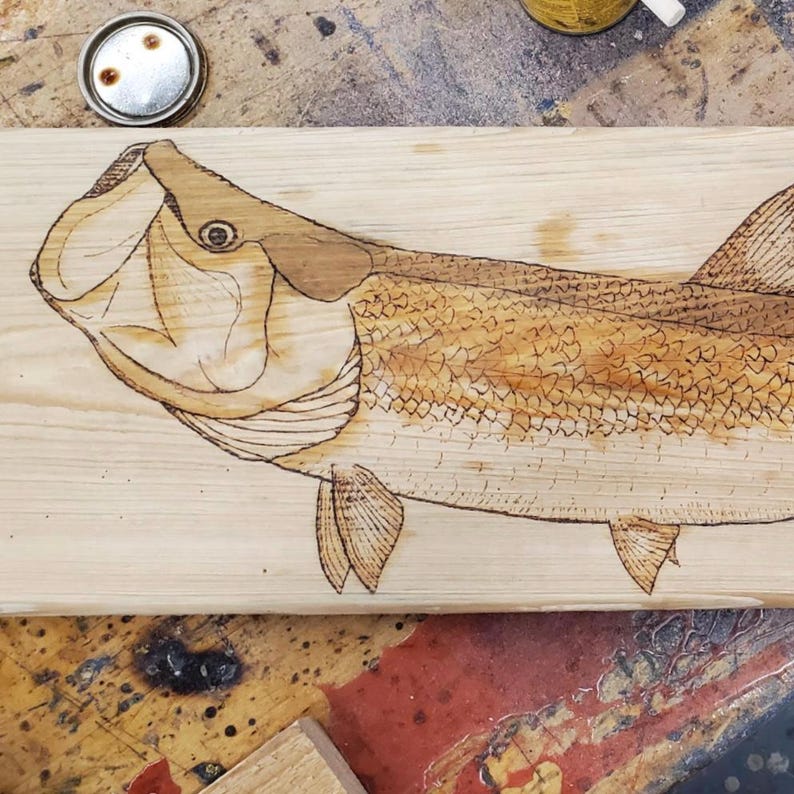 Custom Wood Burned Fish - Etsy