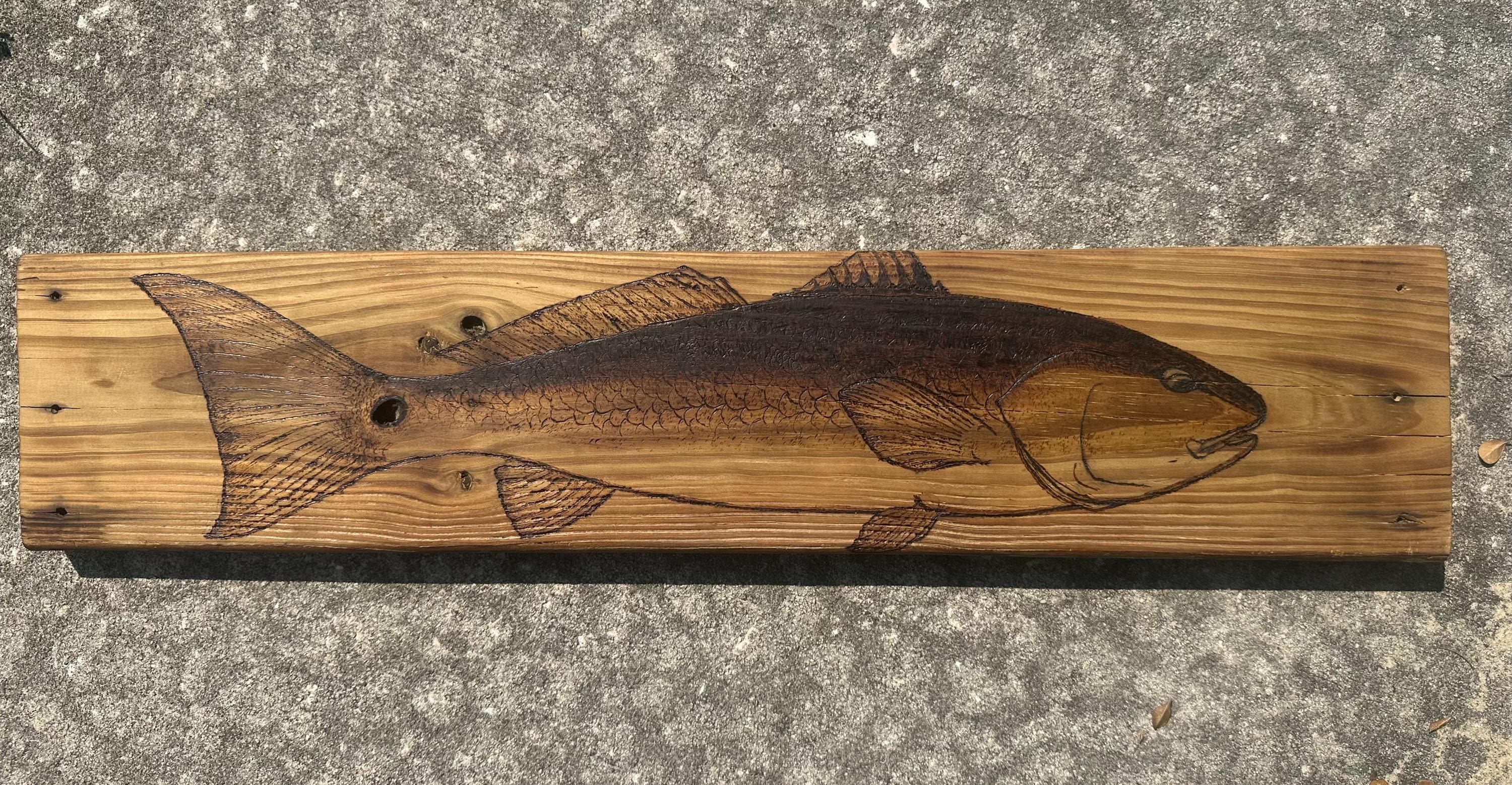 Custom Wood Burned Fish - Etsy