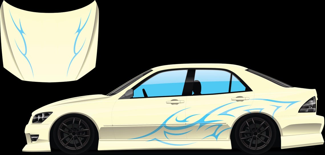 DIY Custom Sized Cut to Fit Livery Kit for Drift Car Stance Japanese ...