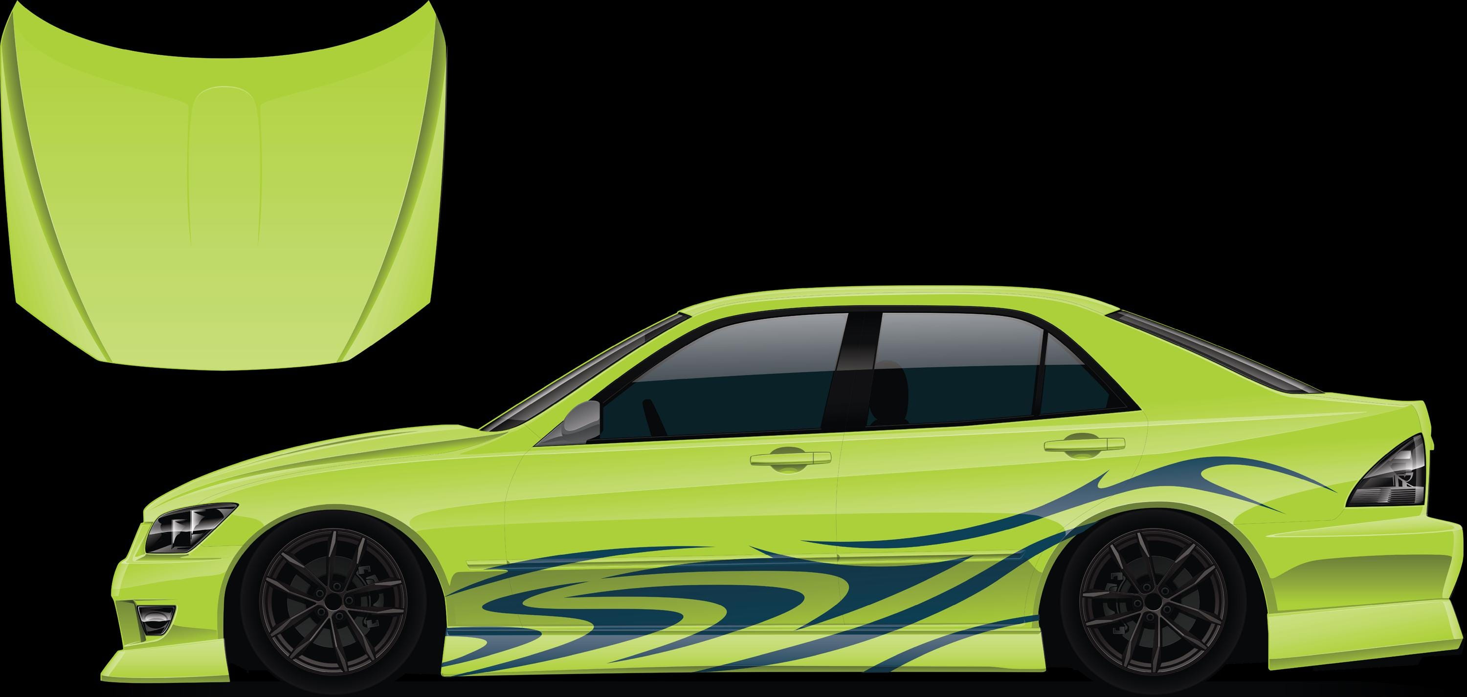 DIY Custom Sized Cut to Fit Livery Kit for Drift Car Stance Japanese JDM Tribal Flame Street ...