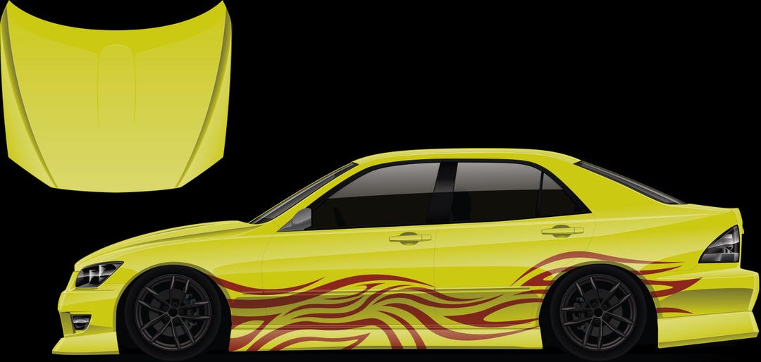 DIY Custom Sized Cut to Fit Livery Kit for Drift Car Stance Japanese ...