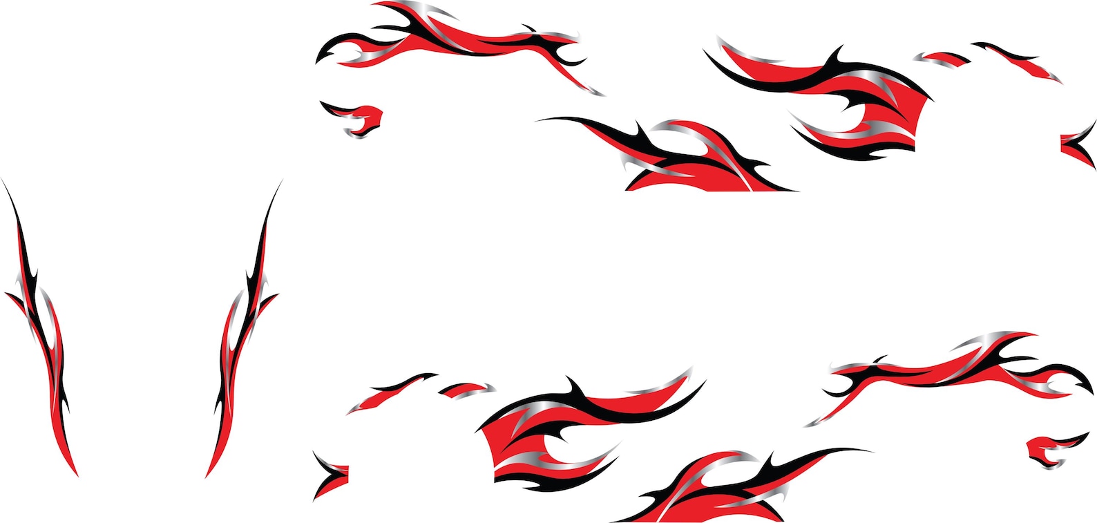 DIY Custom Sized Cut to Fit Livery Kit for Drift Car Stance Japanese JDM Tribal Flame Street ...