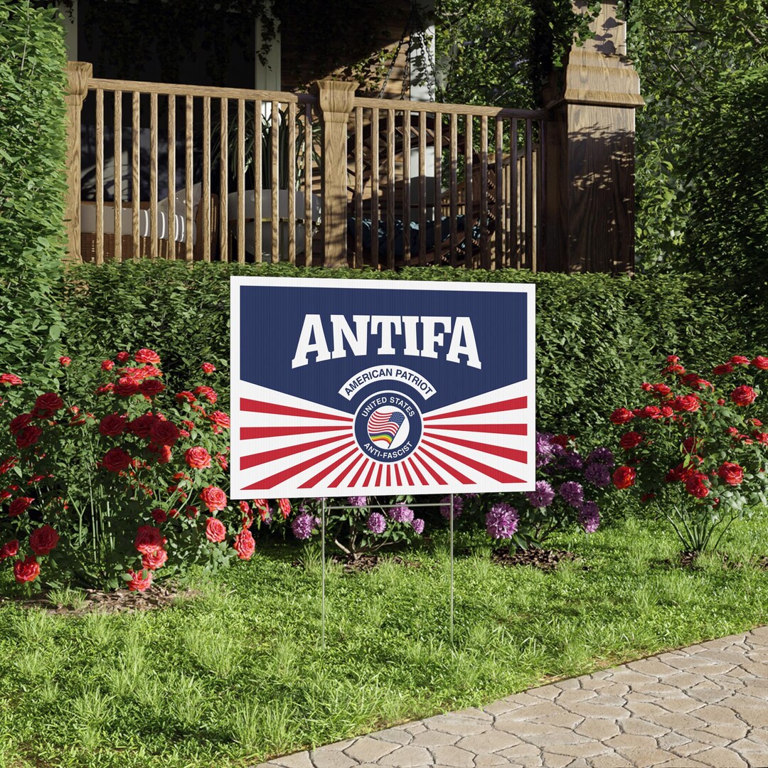 Antifa American Patriot United States Antifascist Lawn Sign ...
