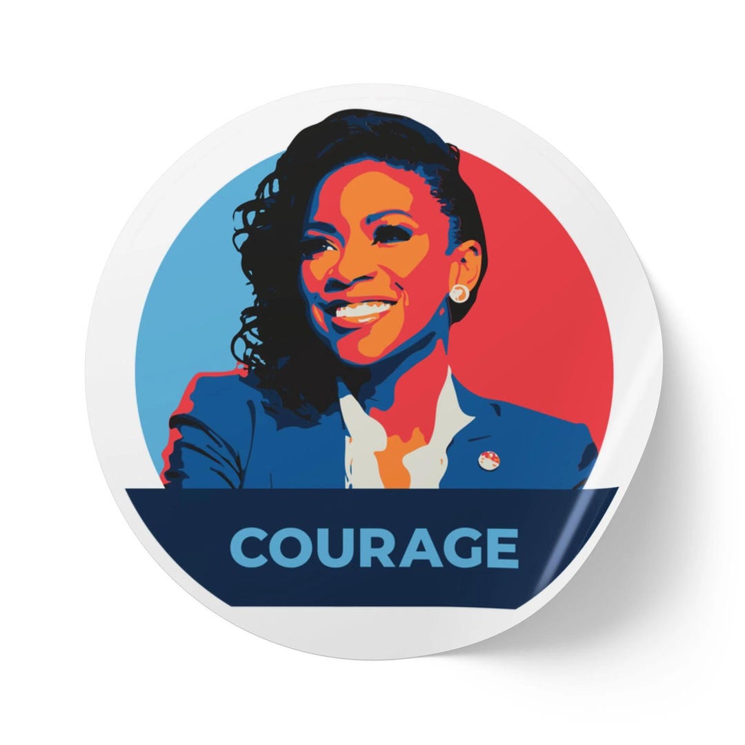 Jasmine Crockett Courage Round Vinyl Sticker Progressive Activism Decal ...