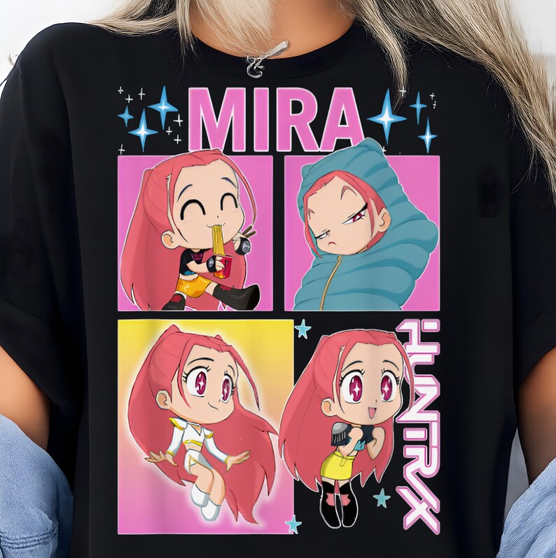 Mira Kpop Demon Hunters T‑shirt PNG – Huntrix Girl Tee – Cute Derpy ...
