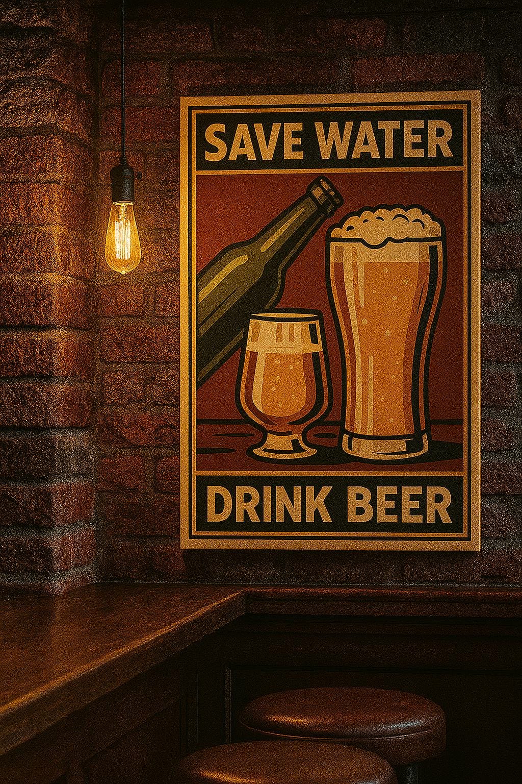 Retro Bar Poster – Cheers & Whiskey Vintage Wall Art Print for Home Bar ...