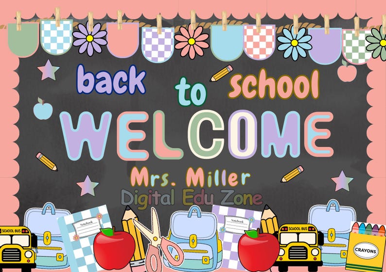 Welcome Back to School Bulletin Board Kit – Classroom Door & Wall Decor ...