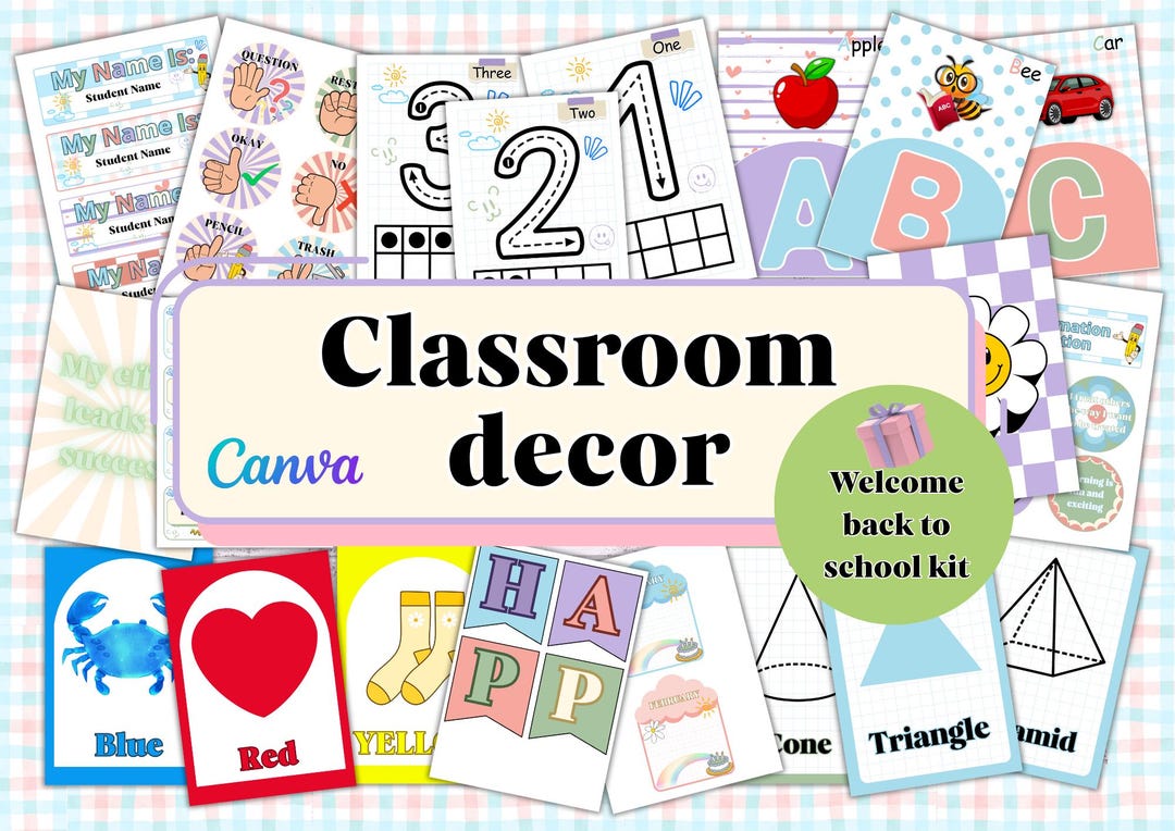 Printable Classroom Decoration Pack | Easy to Edit in Canva | Neutral ...