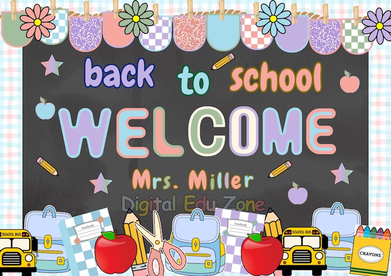 Welcome Back to School Bulletin Board Kit – Classroom Door & Wall Decor ...