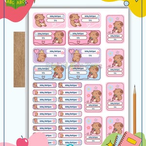 Editable Capybara School Labels | Printable Name Tags for Kids | Cute ...