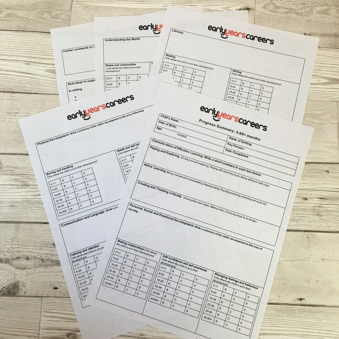 Children's EYFS Progress Summary - Etsy