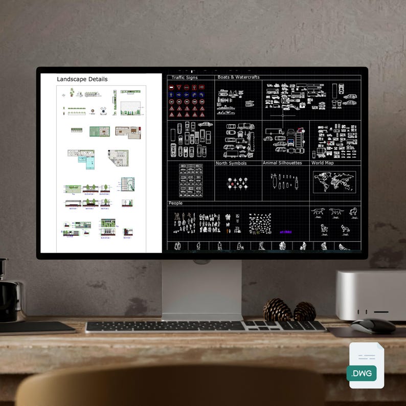 Autocad CAD Blocks Library Bundle: Interior, Exterior, Roof, Landscape ...