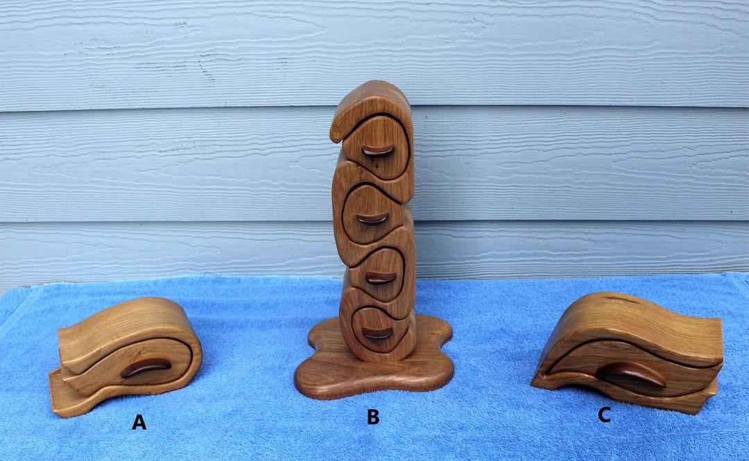 02C Oak and Walnut Curvy Boxes - Etsy