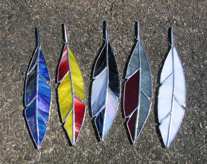 Reserved Order for Jess Red Tailed Hawk feather Stained Glass ...