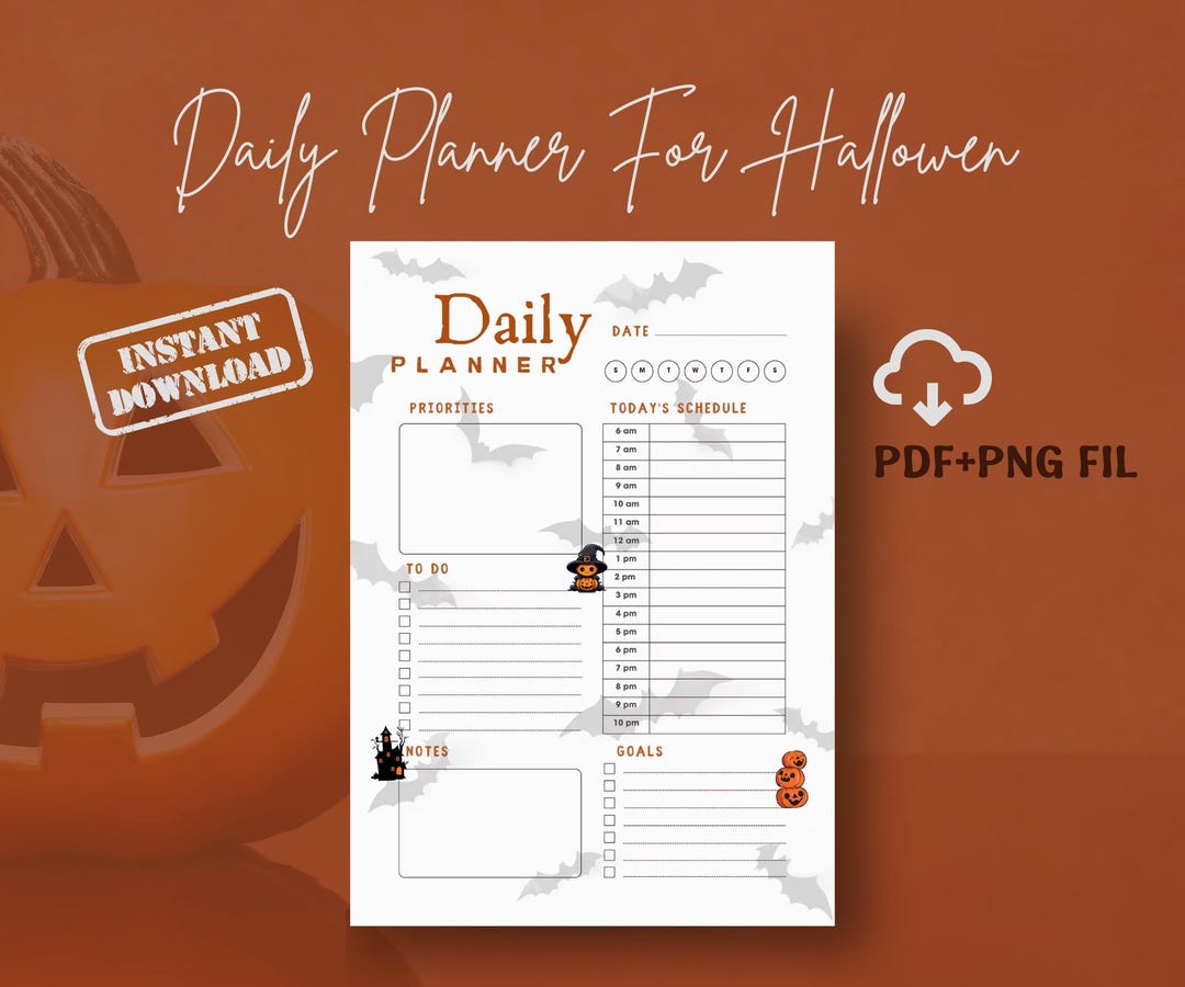 Halloween Daily Planner – Printable and Digital- Instant Download - Etsy