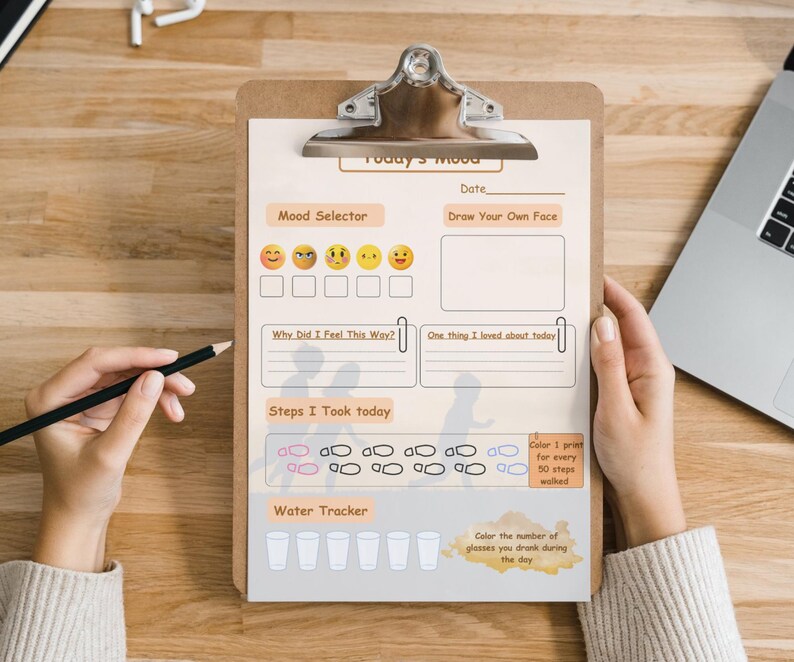 Kids Daily Mood Tracker | Feelings Chart (printable PDF) - Etsy