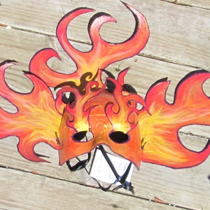 One of a Kind Mask, Masquerade Mask, OOAK, Halloween Fire Mask, Flames ...
