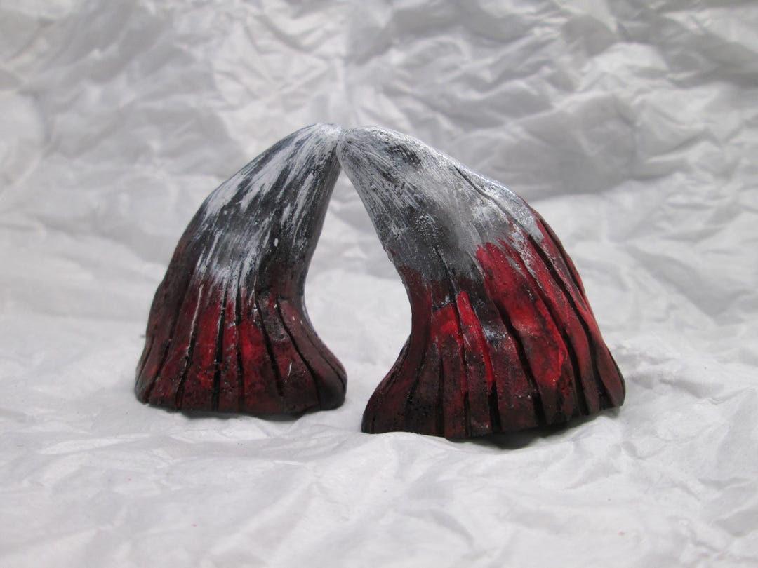 Ren Faire, Ready to Ship, Red Small Pan Costume Horns, Hand Painted ...