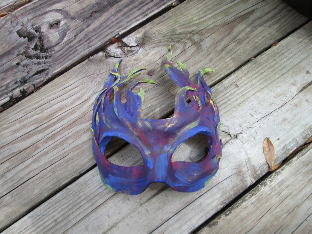 Handmade Resin Masquerade Mask: Flame Design, Mardi Gras Costume - Etsy