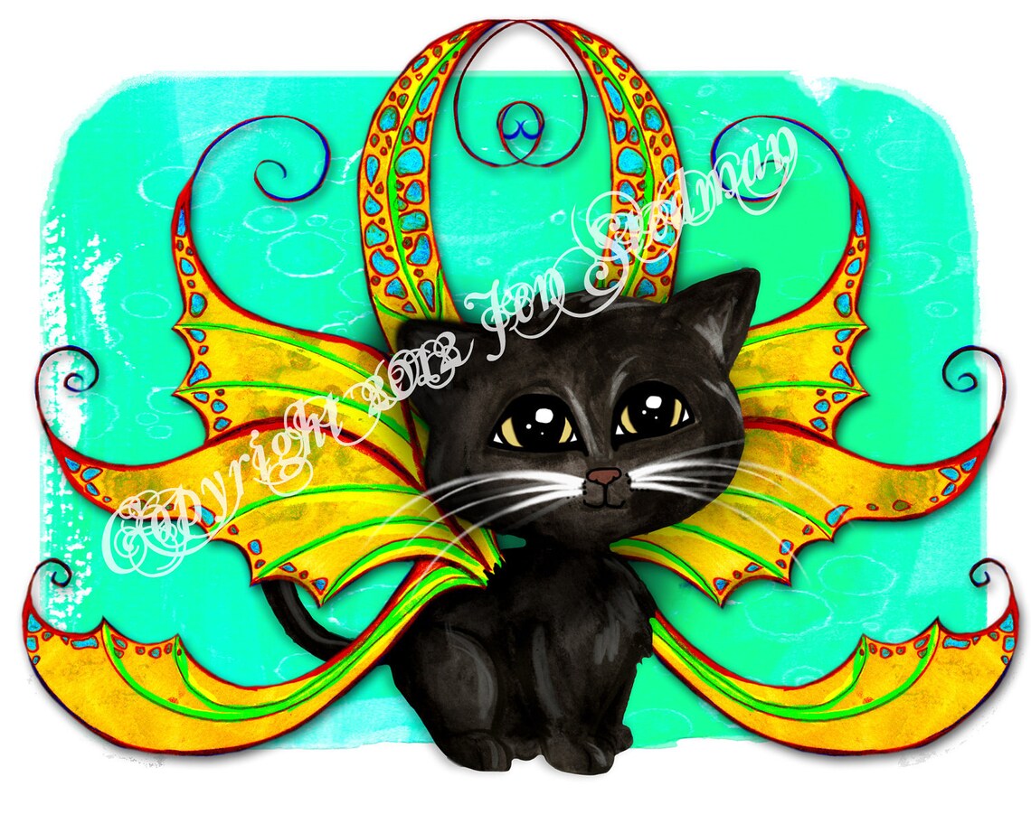 Caribbean Colors Tropical Cat Fairy Frixie Named Blake | Etsy