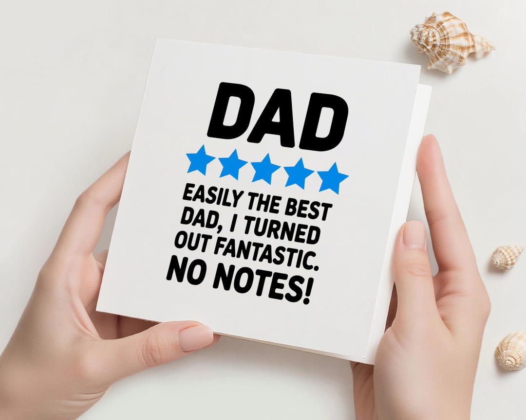 Birthday Card for Dad, Five Star Dad Card, Fathers Day Card for Dad ...