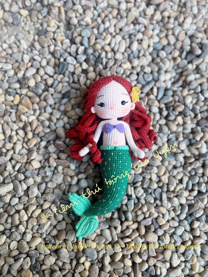 Mermaid Princess Doll Crochet Pattern: Amigurumi Tutorial (PDF in ...