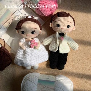 Crochet Wedding Couple Amigurumi Doll Pattern: Bride & Groom (PDF in ...