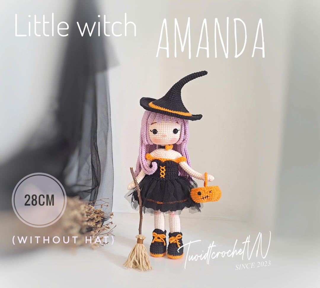 Hexen Häkelanleitung: Halloween Amigurumi Sorceress (PDF-Häkelanleitung ...