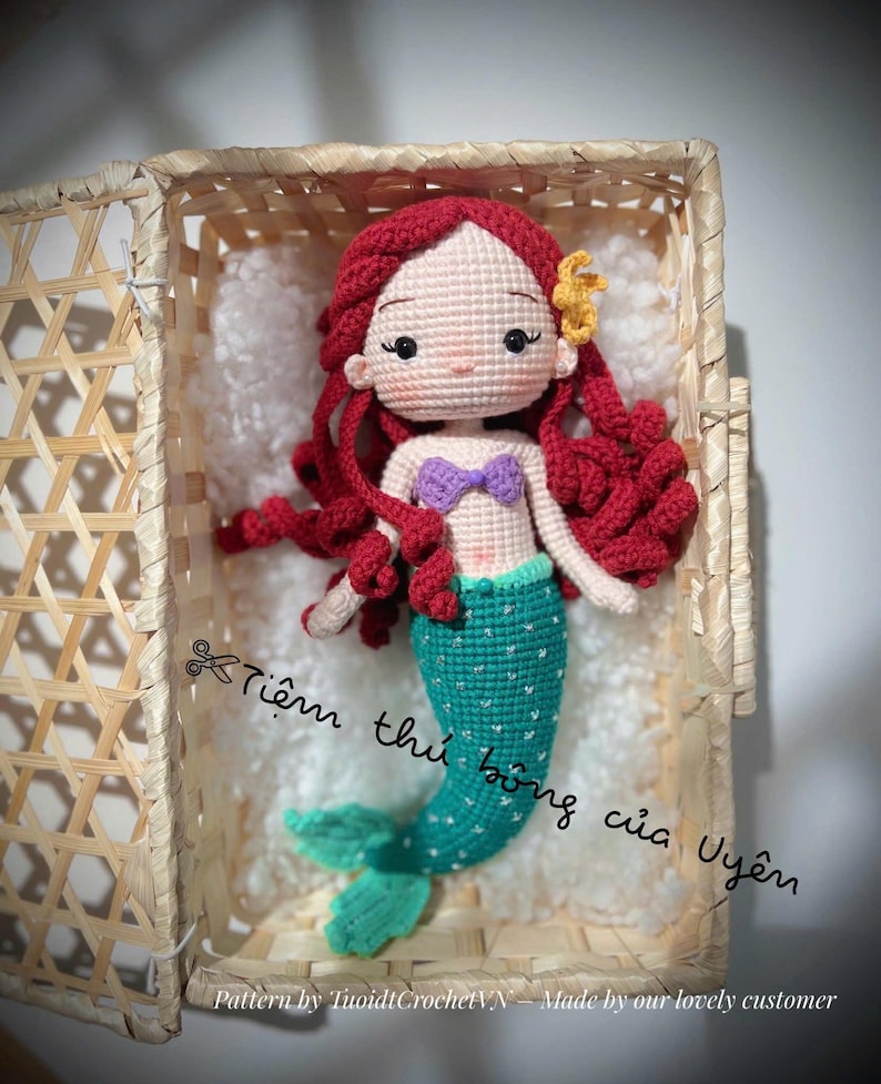 Mermaid Princess Doll Crochet Pattern: Amigurumi Tutorial (PDF in ...