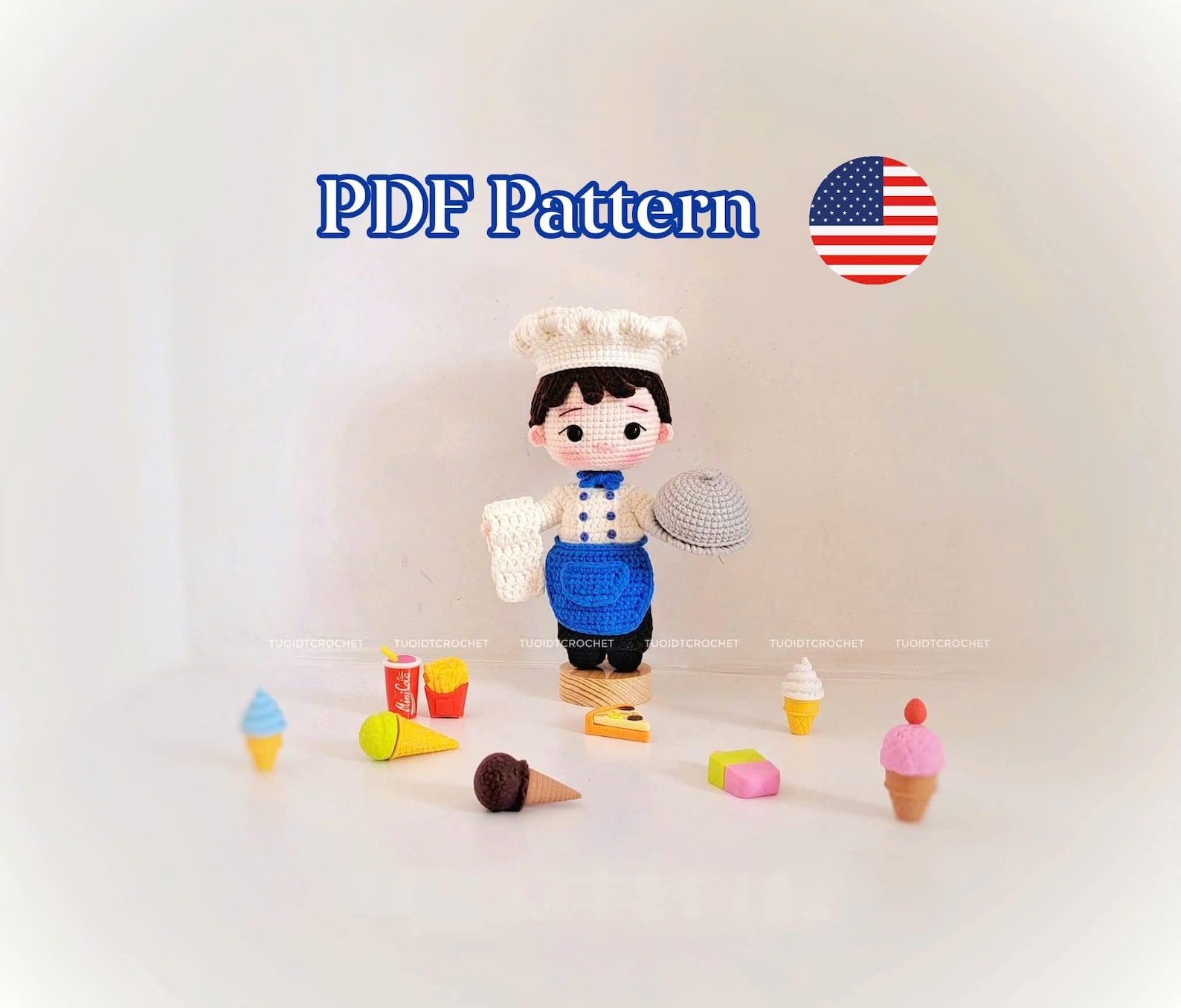 Chef Amigurumi Crochet Pattern (PDF in English) - Etsy