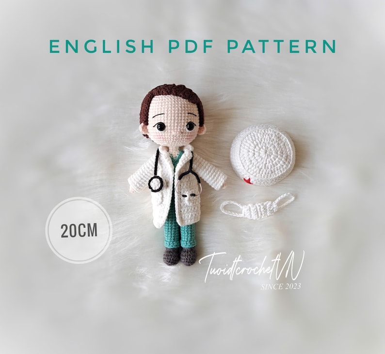 Doctor Amigurumi Crochet Pattern: Medical Staff Gift (PDF in English ...