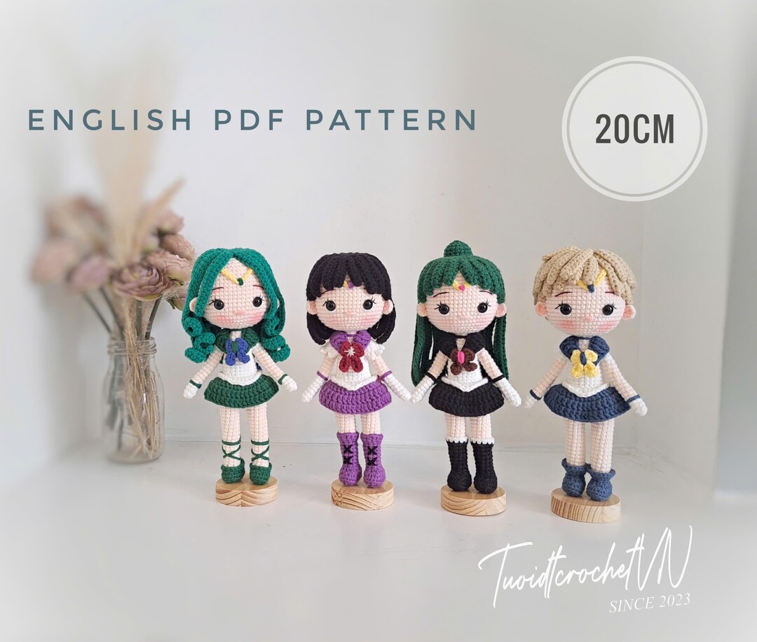 Sailor Moon Crochet Pattern: Sailor Neptune, Pluto, Saturn, Uranus (PDF ...