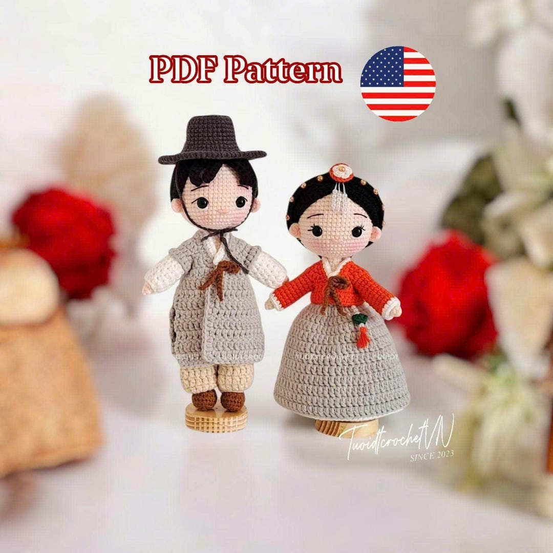 Korean Hanbok Doll Crochet Pattern: Amigurumi Couple (PDF Pattern ...