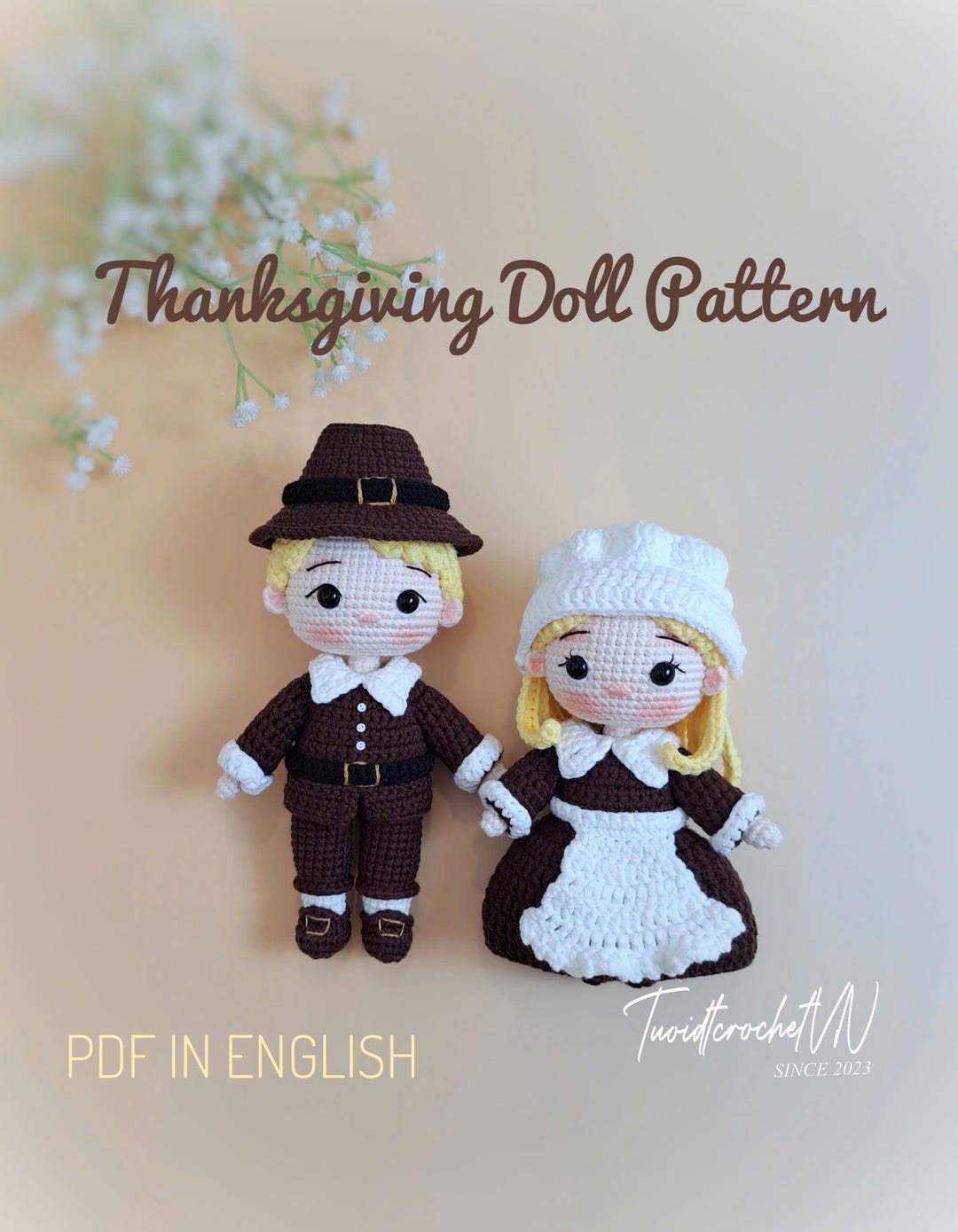 Amigurumi Pilgrim Doll Crochet Pattern: Thanksgiving PDF Tutorial - Etsy
