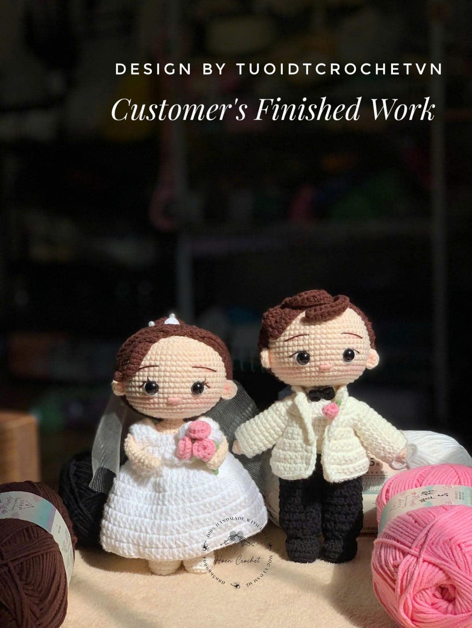 Crochet Wedding Couple Amigurumi Doll Pattern: Bride & Groom (PDF in ...