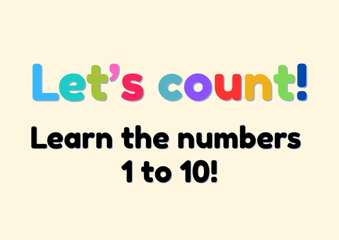 Let's Count! Learn the Numbers 1 to 10 - Etsy