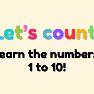 Let's Count! Learn the Numbers 1 to 10 - Etsy