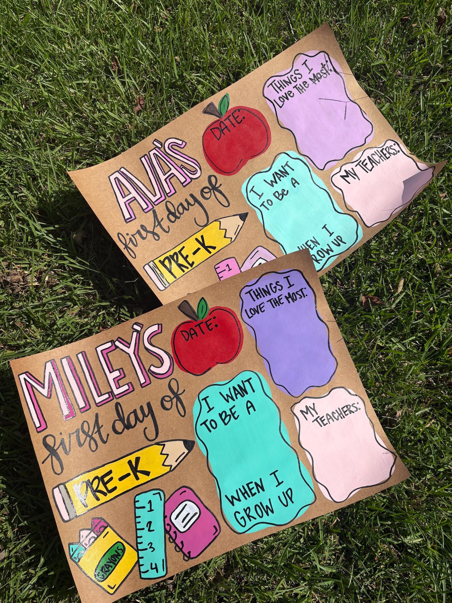 Back-to-school Mini Banners | First Day of School Hand Painted Banner ...